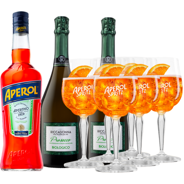 PACK APEROL 2 BICCHIERI + RICCADONNA PROSECCO